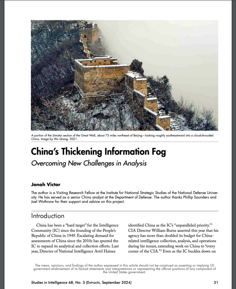 Studying a Closing China: Open Source Methodology | Andrew S. Erickson